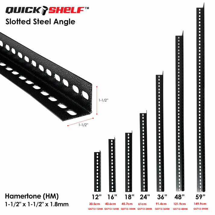 QUICKSHELF Slotted Angle Bar for QS712 DIY Steel Storage Shelving ...