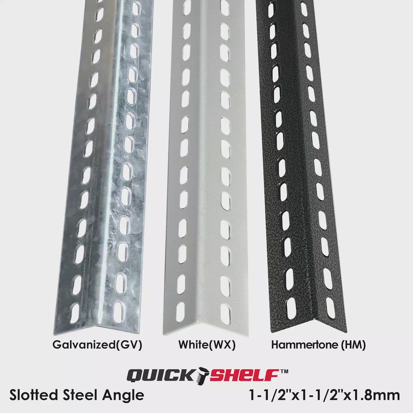 QUICKSHELF Slotted Angle Bar for QS712 DIY Steel Storage Shelving ...